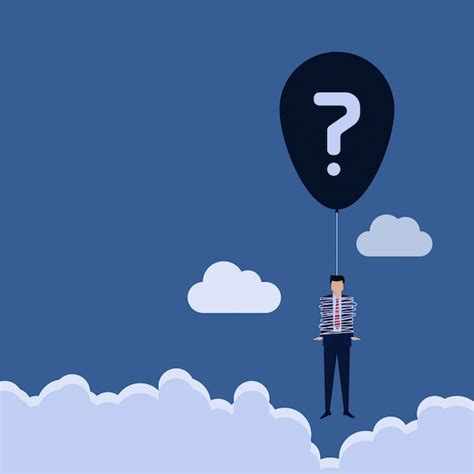 Premium Vector Business Flat Vector Concept Man Wrapped Around A Balloon String With Question