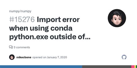 Import Error When Using Conda Pythonexe Outside Of Anaconda Powershell