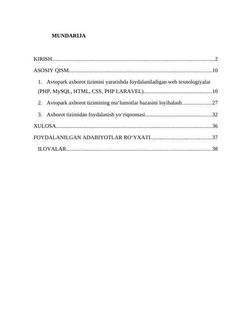 Avtopark Axborot Tizimini Yaratishda Foydalaniladigan Web Texnologiyalar Php Mysql Html Css