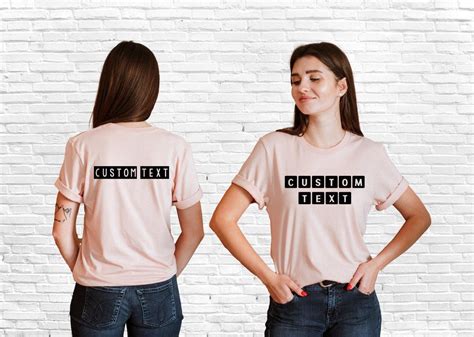 Custom Front And Back Text Shirt Personalized Name Tee T For Mom