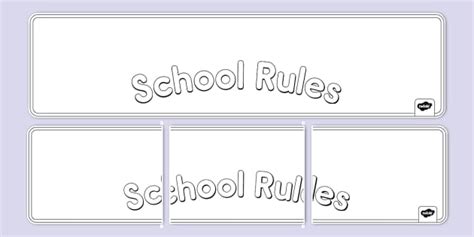 School Rules Collaborative Drawing Display Banner Twinkl