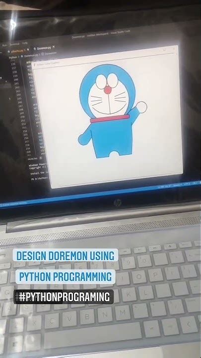 How To Make A Doremon Using Python Turtle Gui Shorts Youtubeshorts
