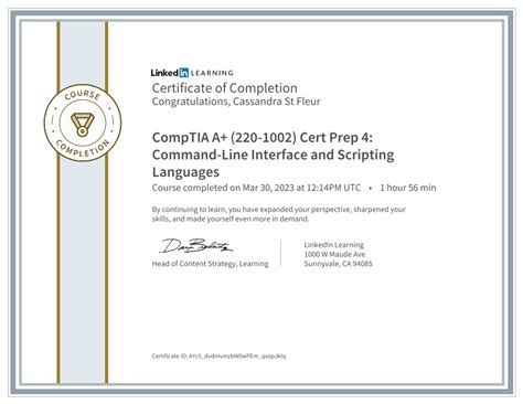 Cassandra St Fleur On Linkedin Certificate Of Completion