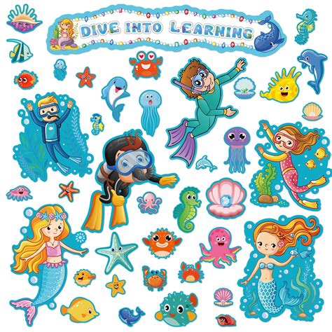 49 Pieces Ocean Beach Theme Classroom Bulletin Board Decoration Sets Desertcart Antigua And