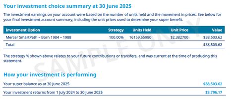 Your Mercer Super Statement Mercer Super Australia