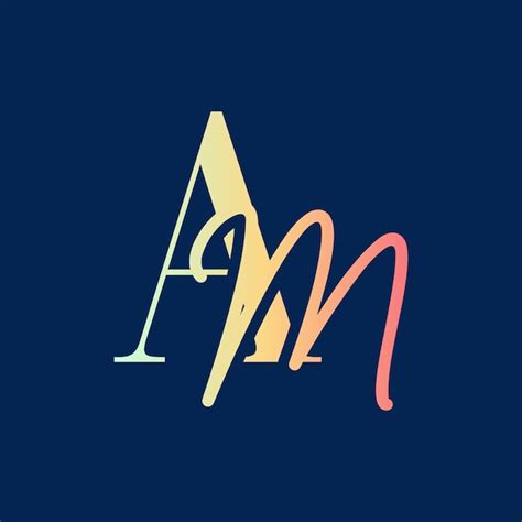 Premium Vector Am Initial Logo Design With Elegant Handwriting Style Am Signature Logo Or