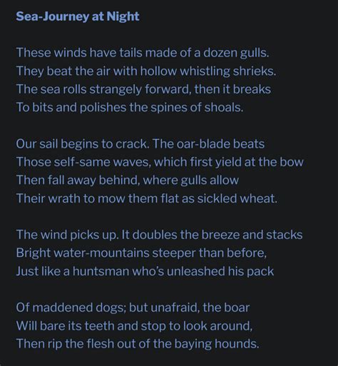 [poem] Sea Journey At Night By Paul Boldt Tr Daniel J Webster R