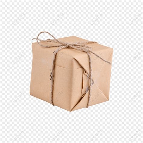 빈티지 크래프트 종이 파티 선물 상자대마 로프갈색 Png 일러스트 무료 다운로드 Lovepik
