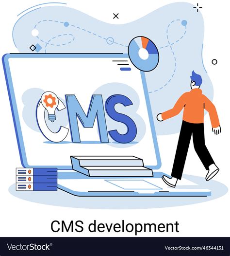 Concept Of Digital Content Management System Cms Vector Image