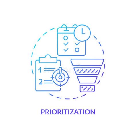 Prioritization Blue Gradient Concept Icon Stock Vector Illustration