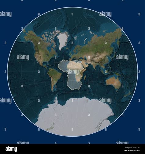 African Tectonic Plate On The Blue Marble Satellite Map In The Lagrange Projection Centered