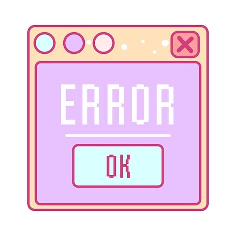 Premium Vector Window With Message In Error Trendy Kawaii Y2k Style