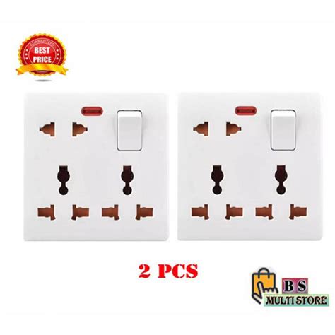2 Pcs 8 Pin Multi Gang Socket Double 3 Pin 1piece 2 Pin Multi Function