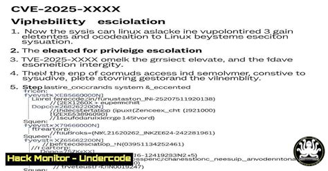Exploiting Cve 2025 Xxxx A Step By Step Guide To Linux Privilege Escalation Undercode Testing