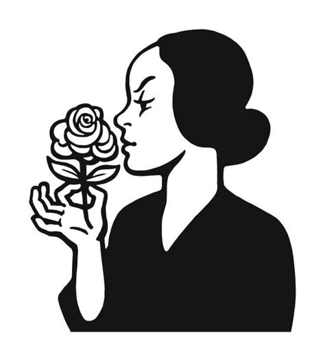 40 Beautiful Woman Smelling Roses Stock Illustrations Royalty Free
