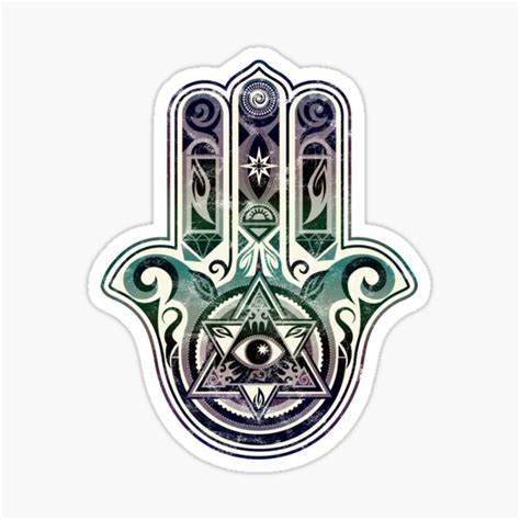 Hamsa Hand Protection Symbol All Seeing Eye Sticker For Sale By Nitty Gritty Redbubble