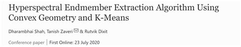 高光谱端元提取算法利用凸几何和k均值（matlab代码实现） Csdn博客
