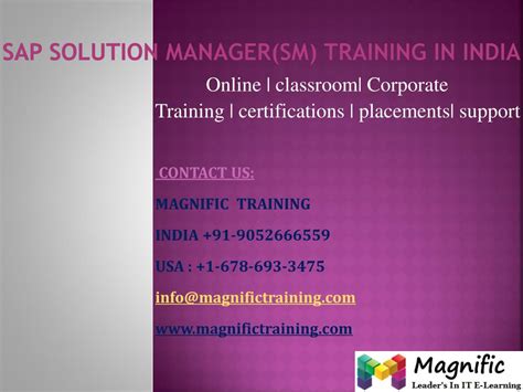 PPT Sap Solution Manager SM Training In India PowerPoint Presentation ID