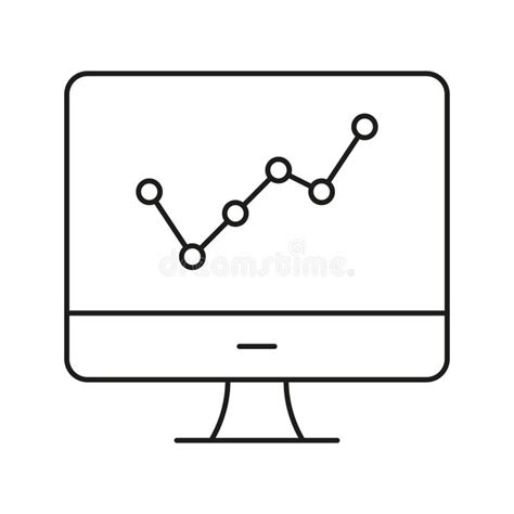 Computer Monitor With Line Graph Icon Data Analysis Business Growth