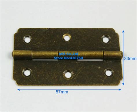 20 Antique Brass Jewelry Box Hinge 57x33mm With Screws In Cabinet