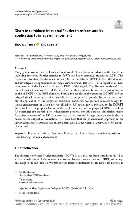Discrete Combined Fractional Fourier Transform And Its Application To