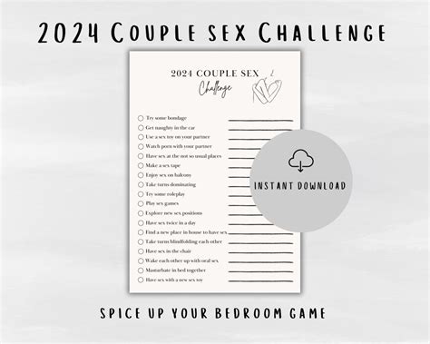 Couples Sex Challenge Printable Kinky Sex Challenge For Couples To Spice Up Your Bedroom