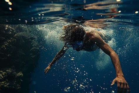 Premium Photo Diving Deeper Swimming And Water Sports