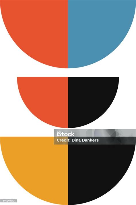 추상적인 기하학적 미니멀리스트 작품 원 사각형 삼각형과 같은 간단한 모양으로 만든 벡터 일러스트레이션 바우 하우스 스타일의