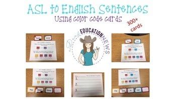 BUNDLE ASL Color Code ASL To Written English Sentence Structure