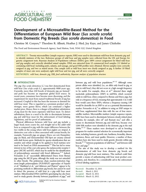 Pdf Development Of A Microsatellite Based Method For The Differentiation Of European Wild Boar