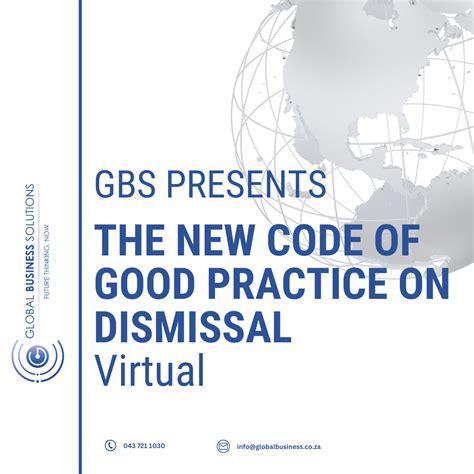 Pop Up The New Code Of Good Practice On Dismissal Gbs Sa