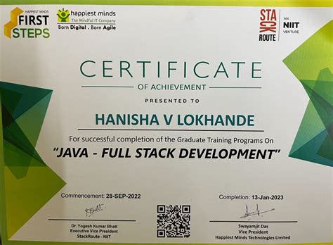 Hanisha V Lokhande On Linkedin Happiestminds Java
