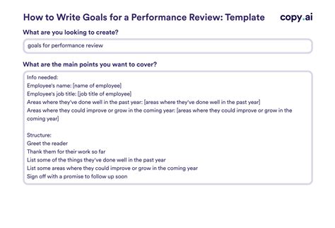 Goals For Performance Review Templates How To Write And Examples