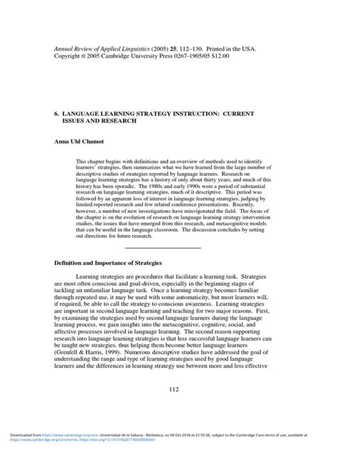 Language Learning Strategy Instruction Current Issues And Research Pdf Reading Comprehension