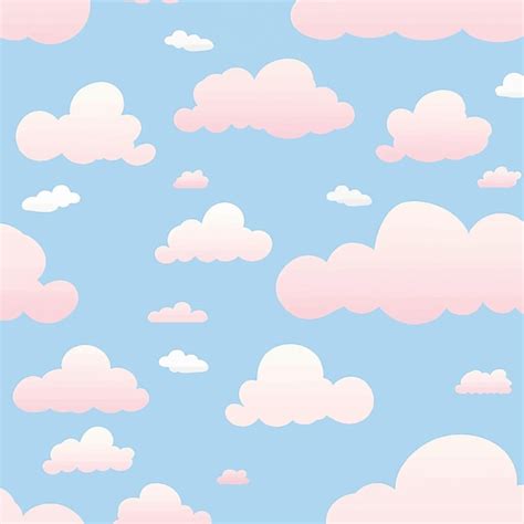 Pastel Clouds Seamless Pattern Premium Ai Generated Vector