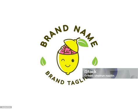 레몬 브레인 로고 레몬과 두뇌의 조합 과일 로고 템플릿 디자인입니다 교육 개념 디자인 가득 찬에 대한 스톡 벡터 아트 및 기타 이미지 Istock