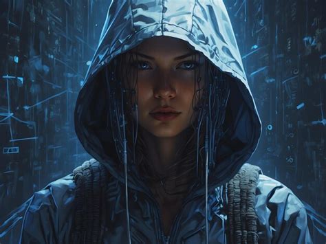 Premium Ai Image Cyber Security Concept With A Futuristic Hacker
