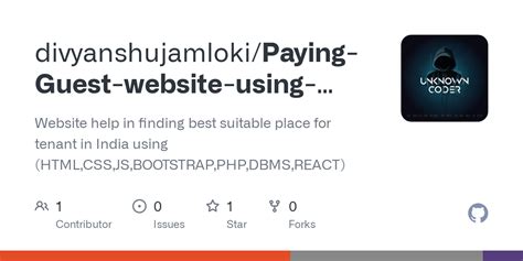 GitHub Divyanshujamloki Paying Guest Website Using HTML CSS JS BOOTSTRAP PHP DBMS REACT