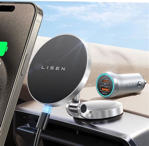 Lisen For Magsafe Car Mount Charger [upgrade Set] 360