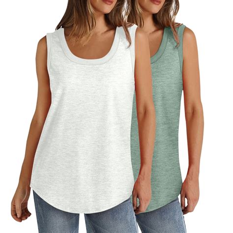 Womens Summer Tops Casual Dressy White Cotton Tank Tops For Women Loose