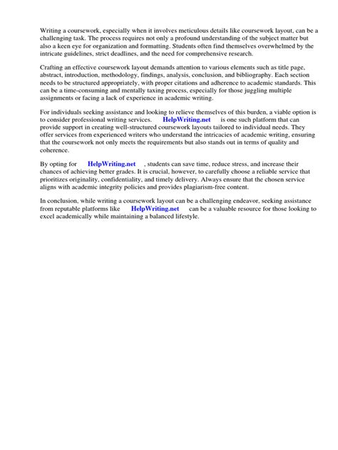 Coursework Layout Pdf Typefaces Educational Technology