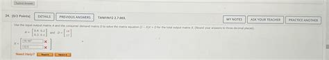 Solved Problem 24Use The Input Output Matrix A And The Chegg