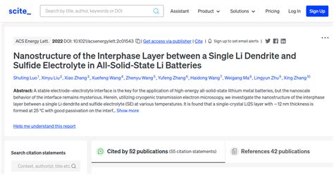 Nanostructure Of The Interphase Layer Between A Single Li Dendrite And Sulfide Electrolyte In