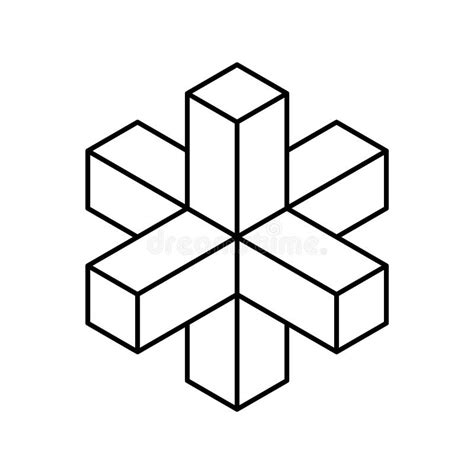 Linear Shape Structure Made Of Combined Blocks Geometric Object Puzzle Game Stock Vector