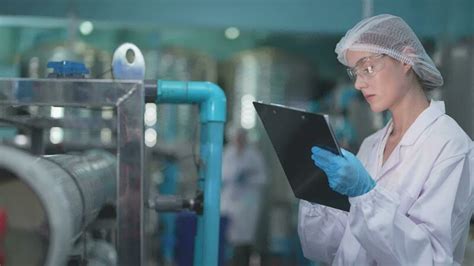 Scientist Woman Worker Checking And Monitoring The Control Panel On Machine System At The