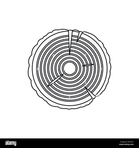 Tree Rings Icon Outline Style Stock Vector Image Art Alamy
