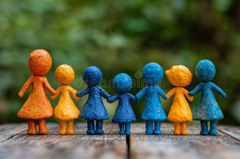 Colorful Paper Dolls Are Holding Hands Symbolizing Unity Diversity And Tolerance Editorial