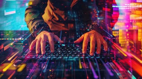 man typing on a computer keyboard technology concept computer hacker