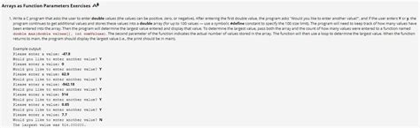 Solved Arrays As Function Parameters Exercises A 1 Write A