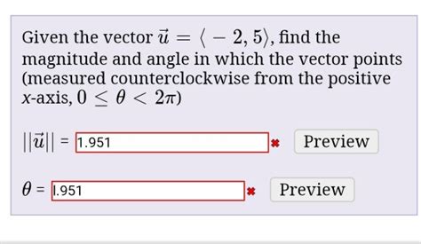 Solved Given the vector ū find the magnitude and Chegg